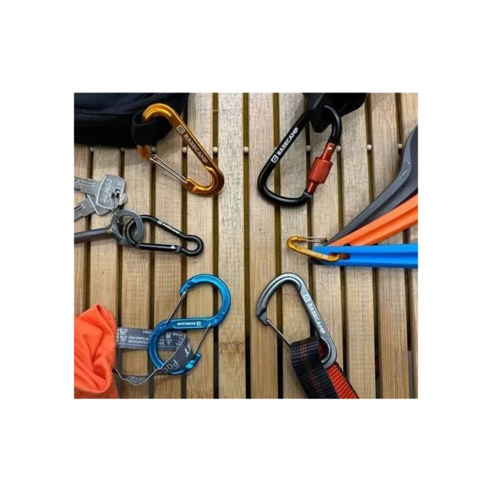 Карабін алюмінієвий сервісний Base Camp Delta 8 Screw Set, Black (BCP ...